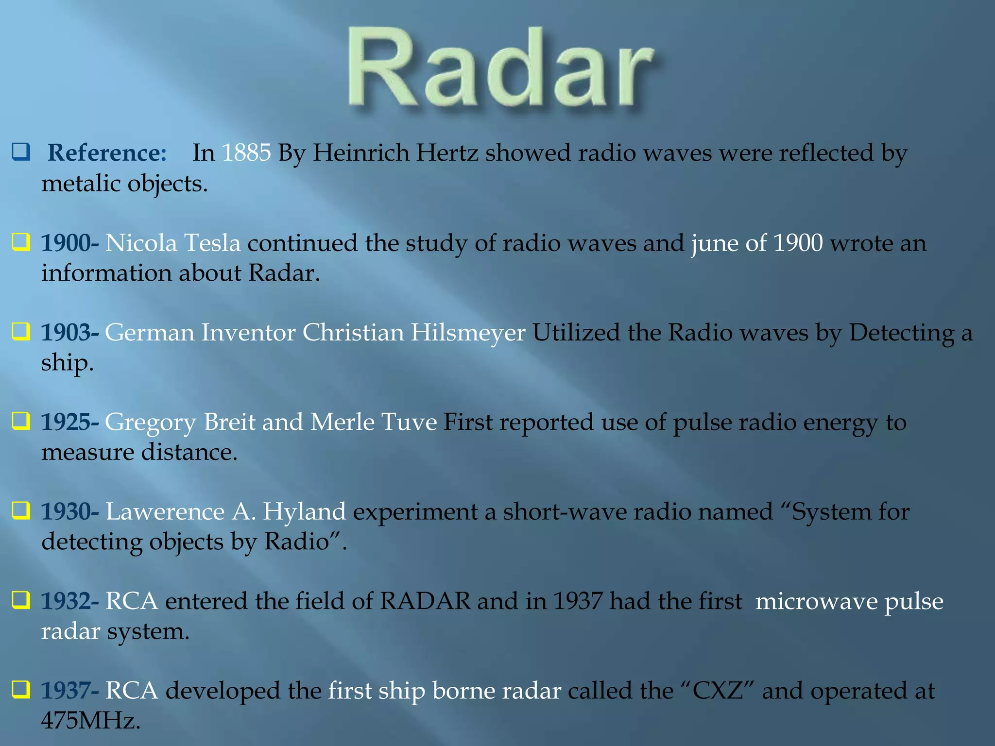 History of satellite & Radar | PPTX