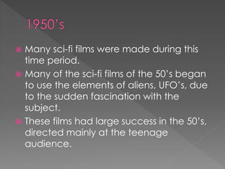 History of sci fi films (1) | PPTX | Science Fiction | Genres