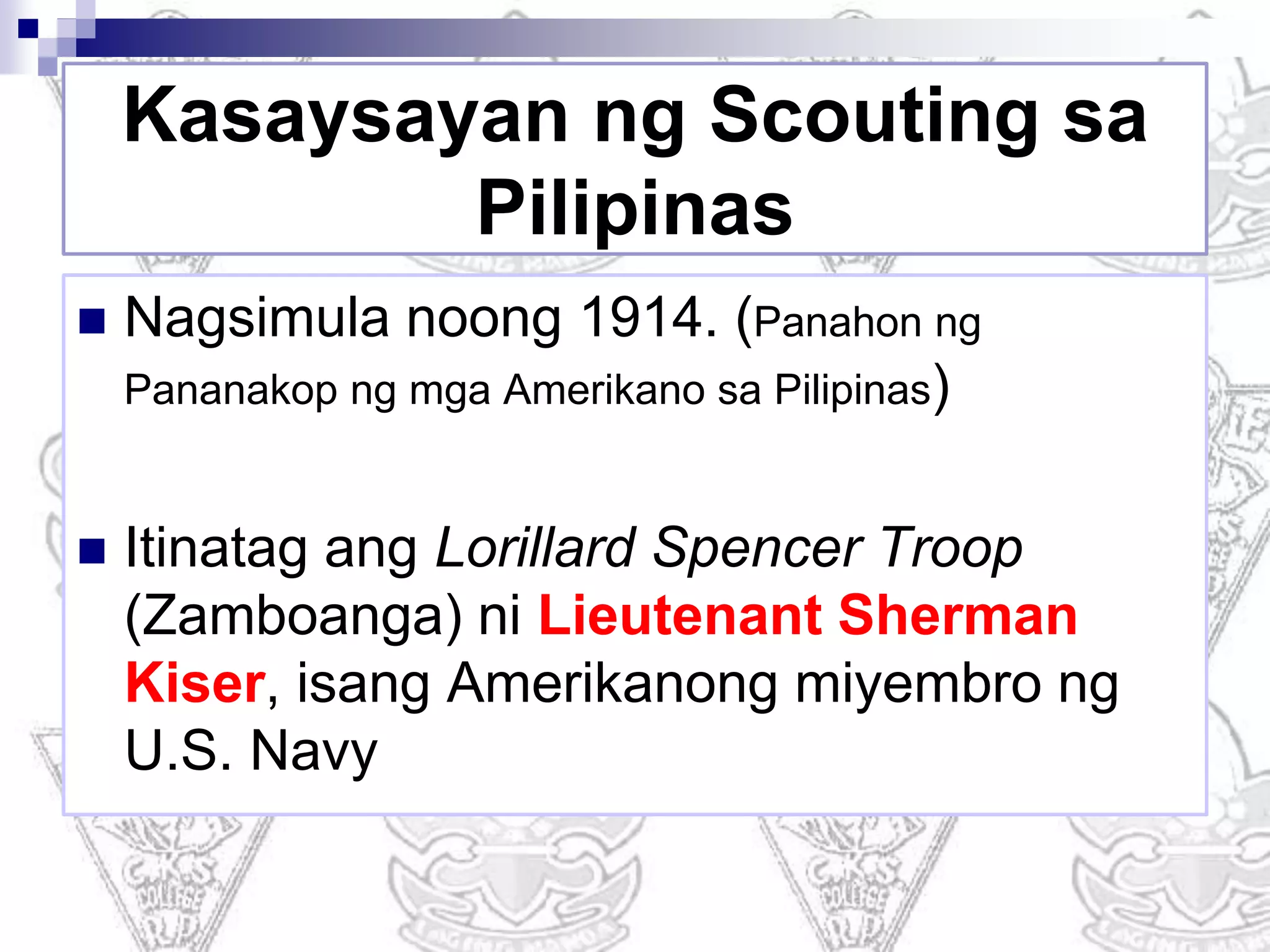 History of scouting in the philippines | PPTX