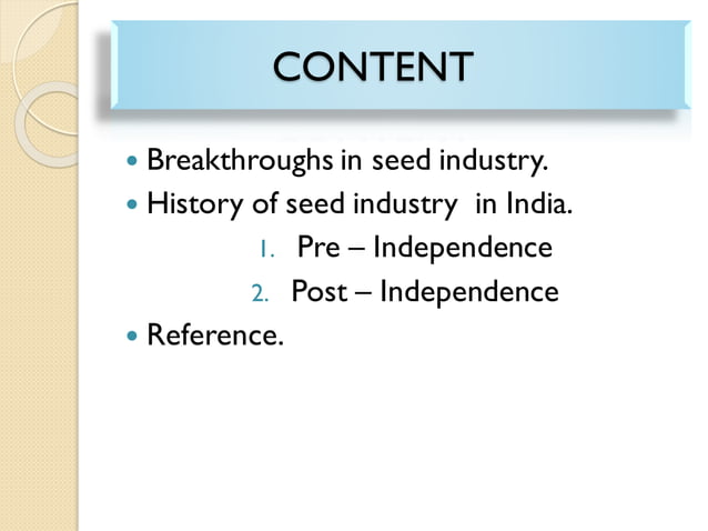 History of seed industry in India. | PDF | Agriculture | Industries