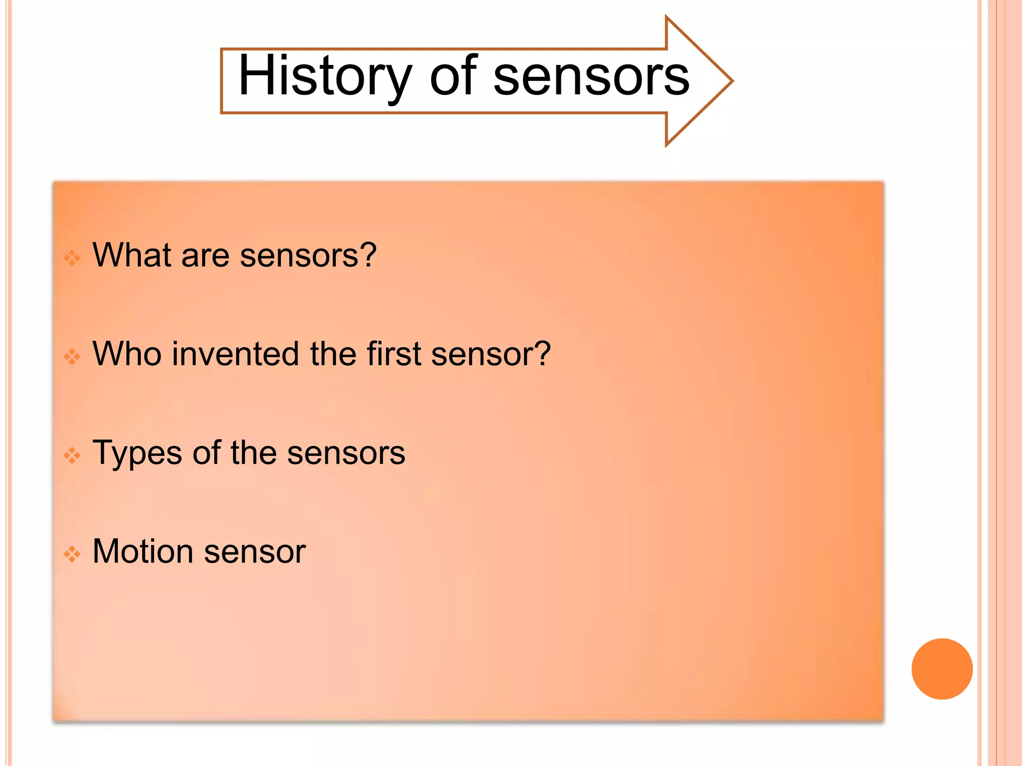 History of sensors | PPTX