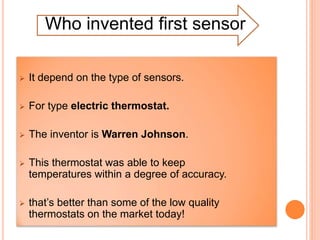 History of sensors | PPTX