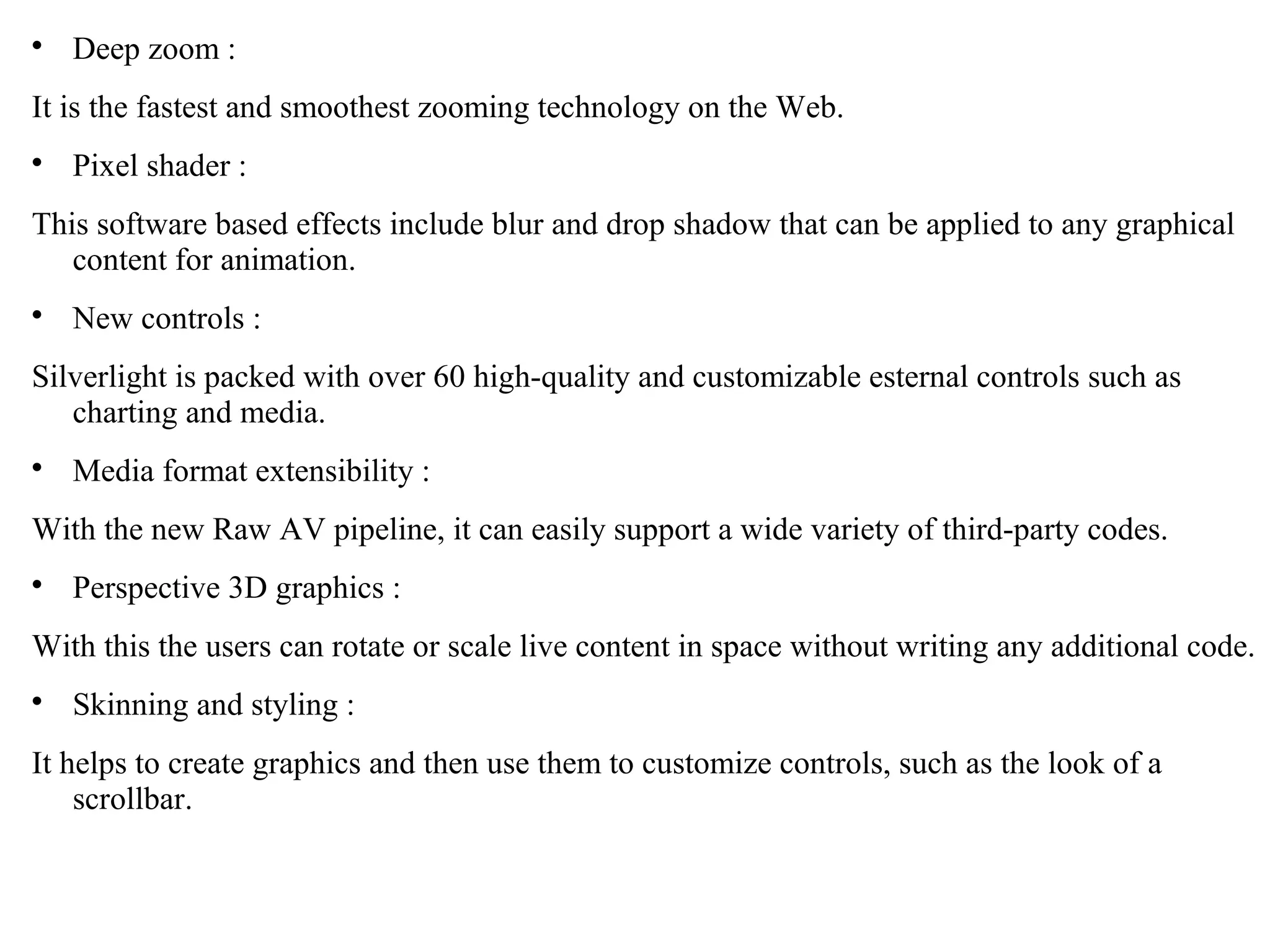 History of silverlight versions and its features | PPT