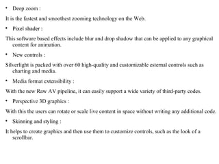 History of silverlight versions and its features | PPT