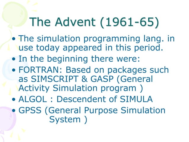 History of simulation software | PPT | Free Download