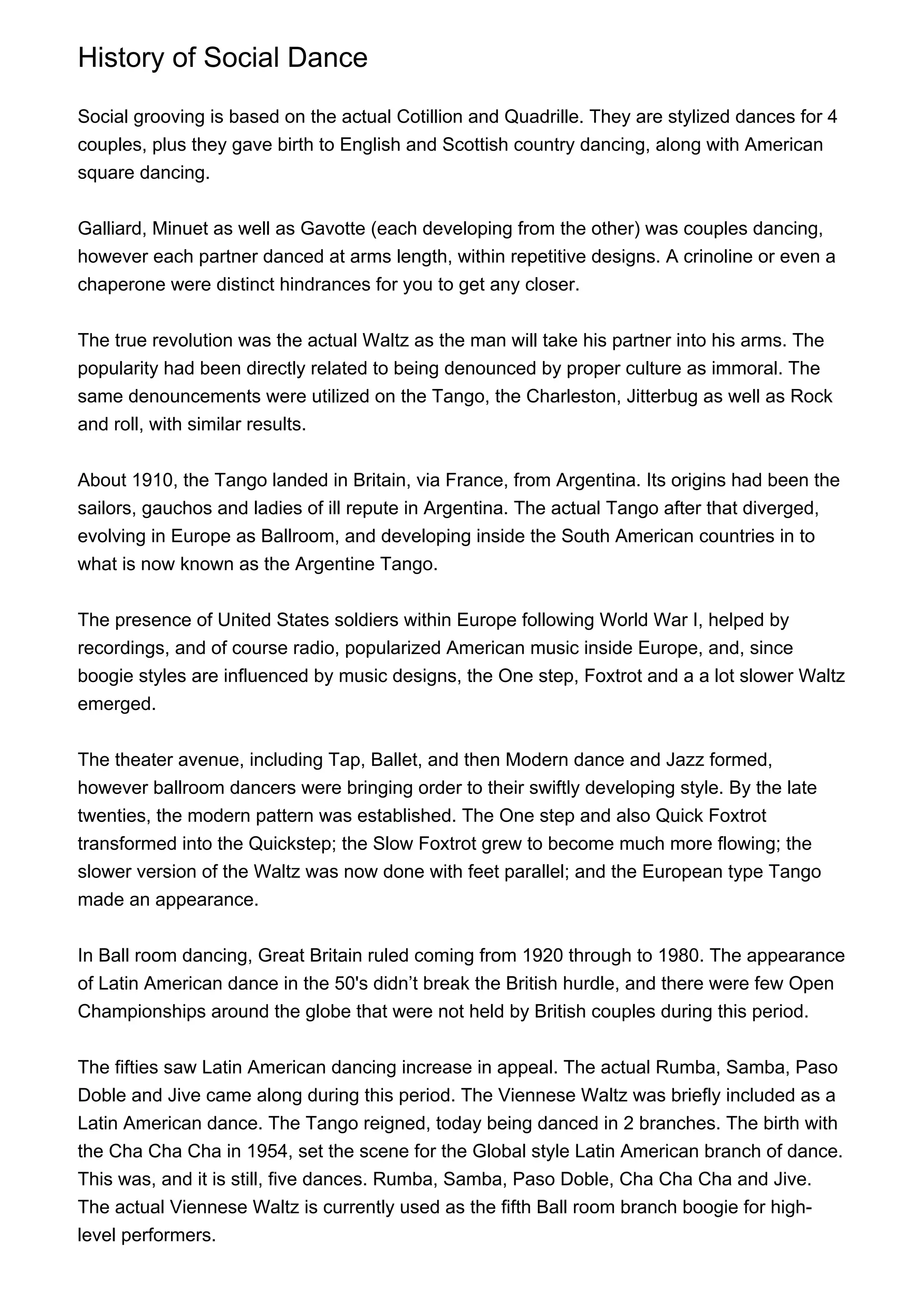 History of Social Dance | PDF