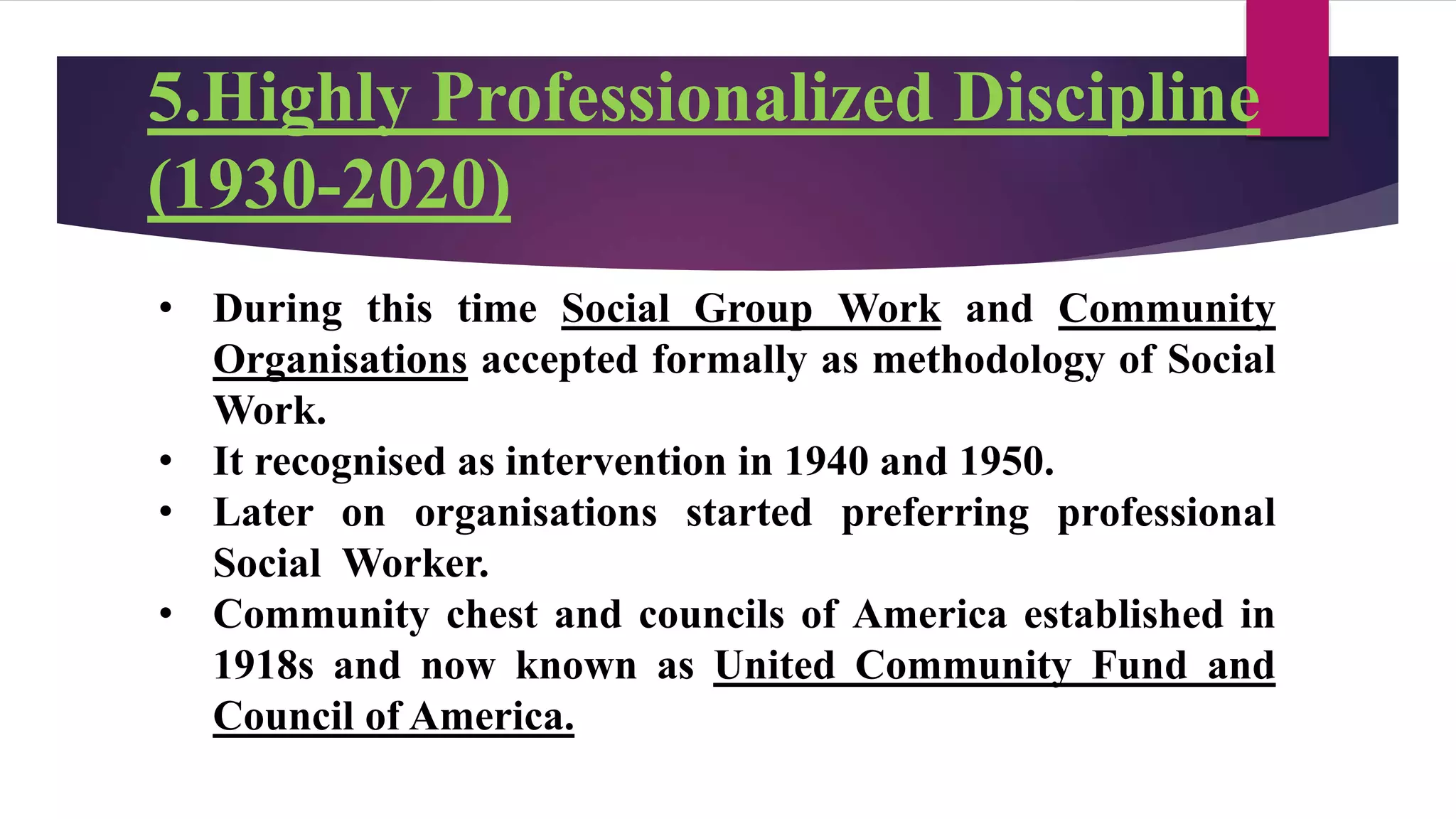 History of social work in usa | PPTX