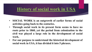 History of social work in usa | PPTX