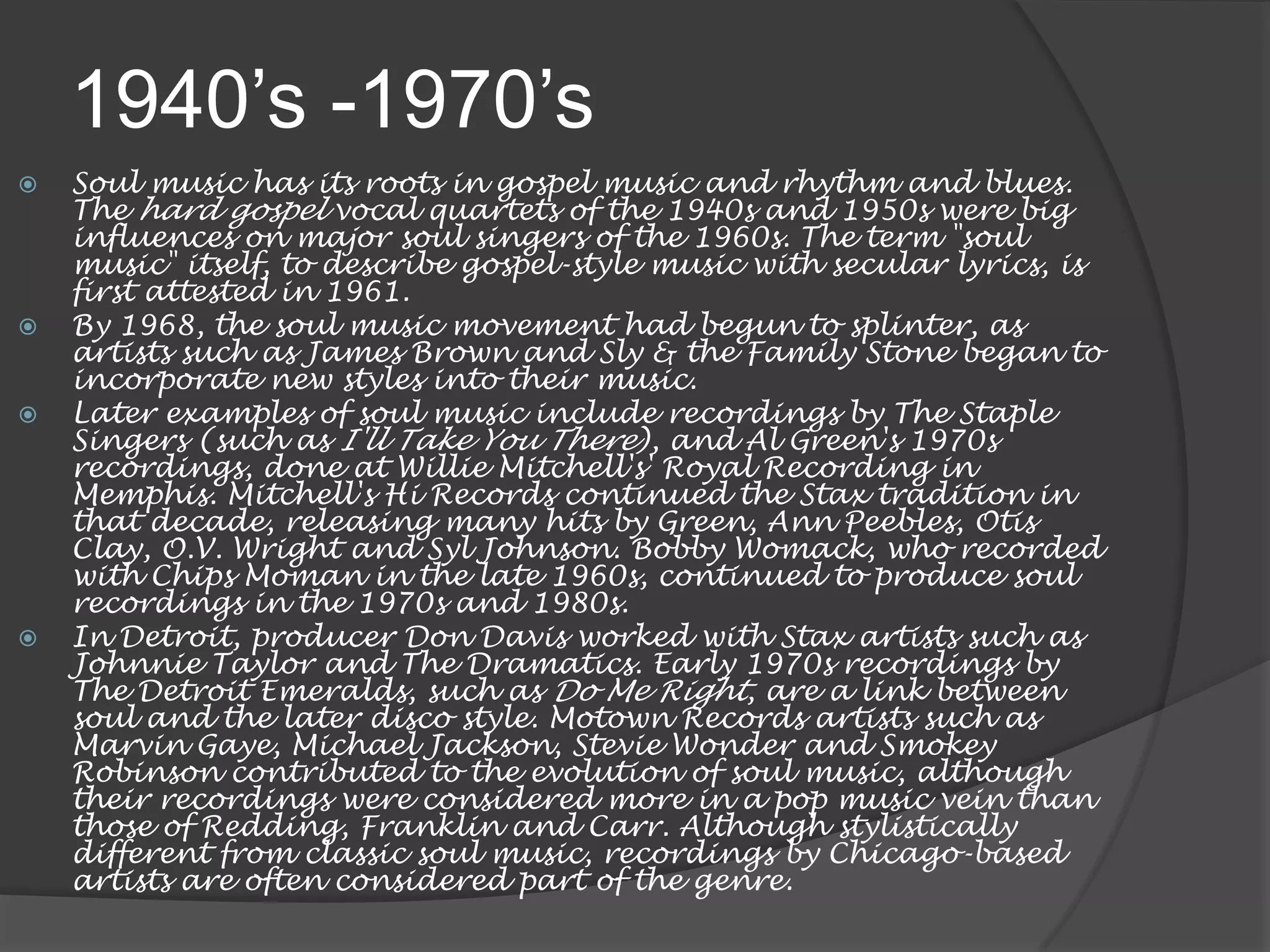 History of soul music | PPTX