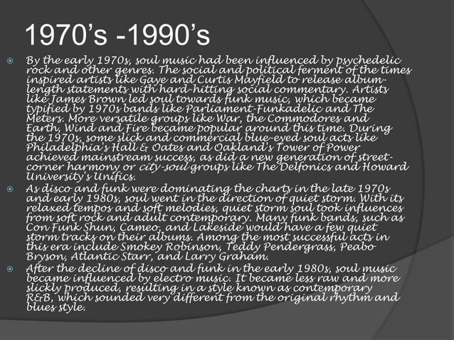 History of soul music | PPTX | R&B/Soul/Funk | Music