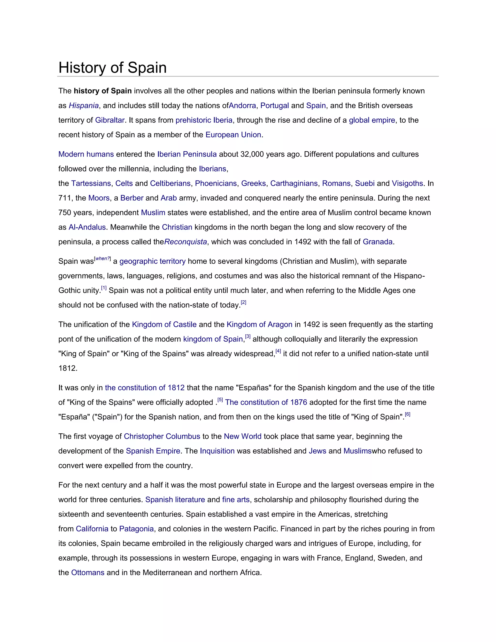 History of spain | DOCX