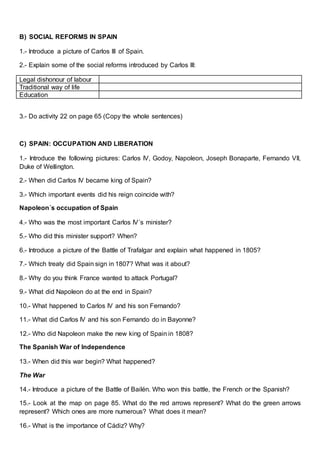 History of Spain project 1 | PDF