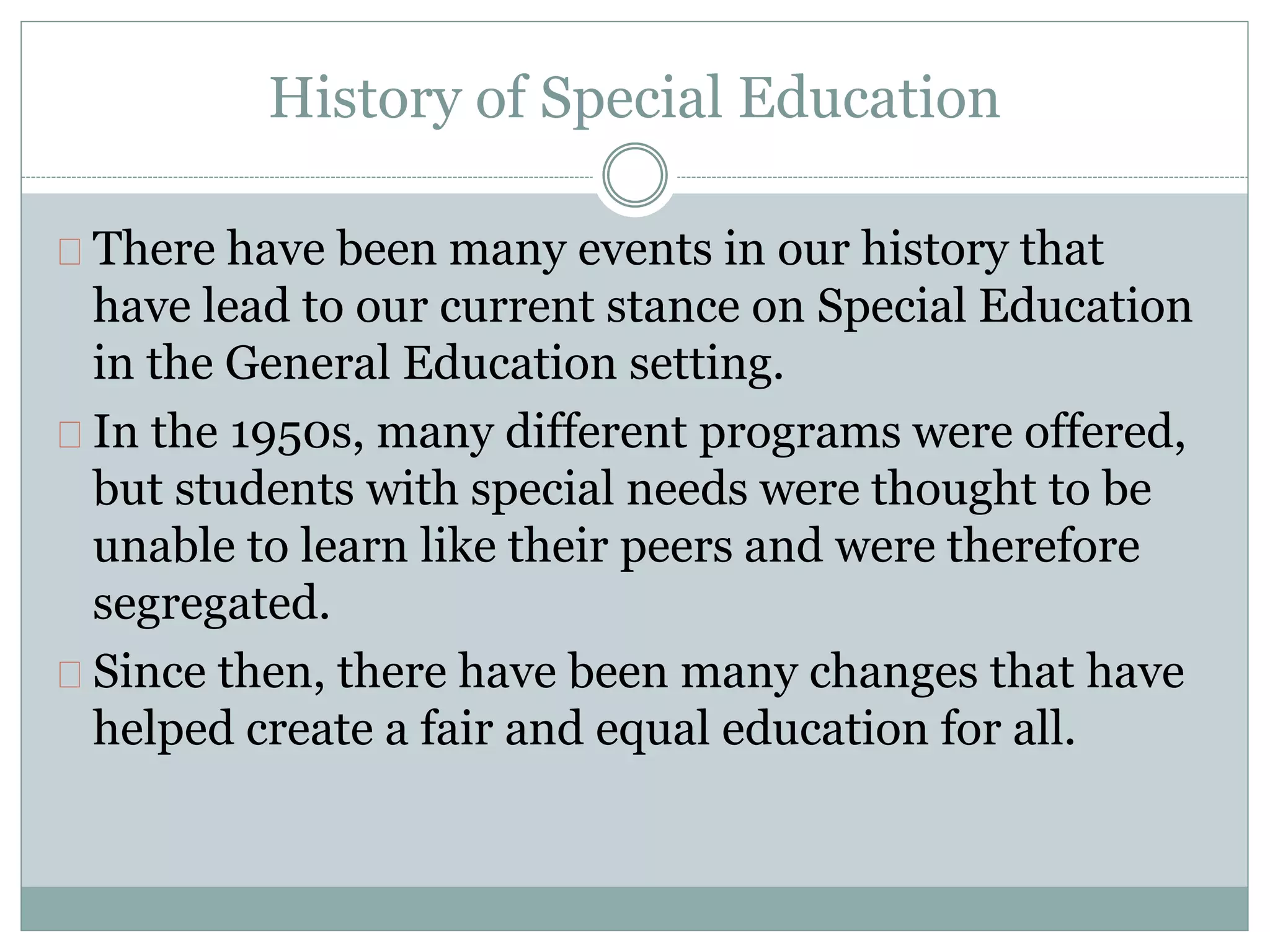 History of special education | PPTX