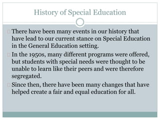 History of special education | PPT