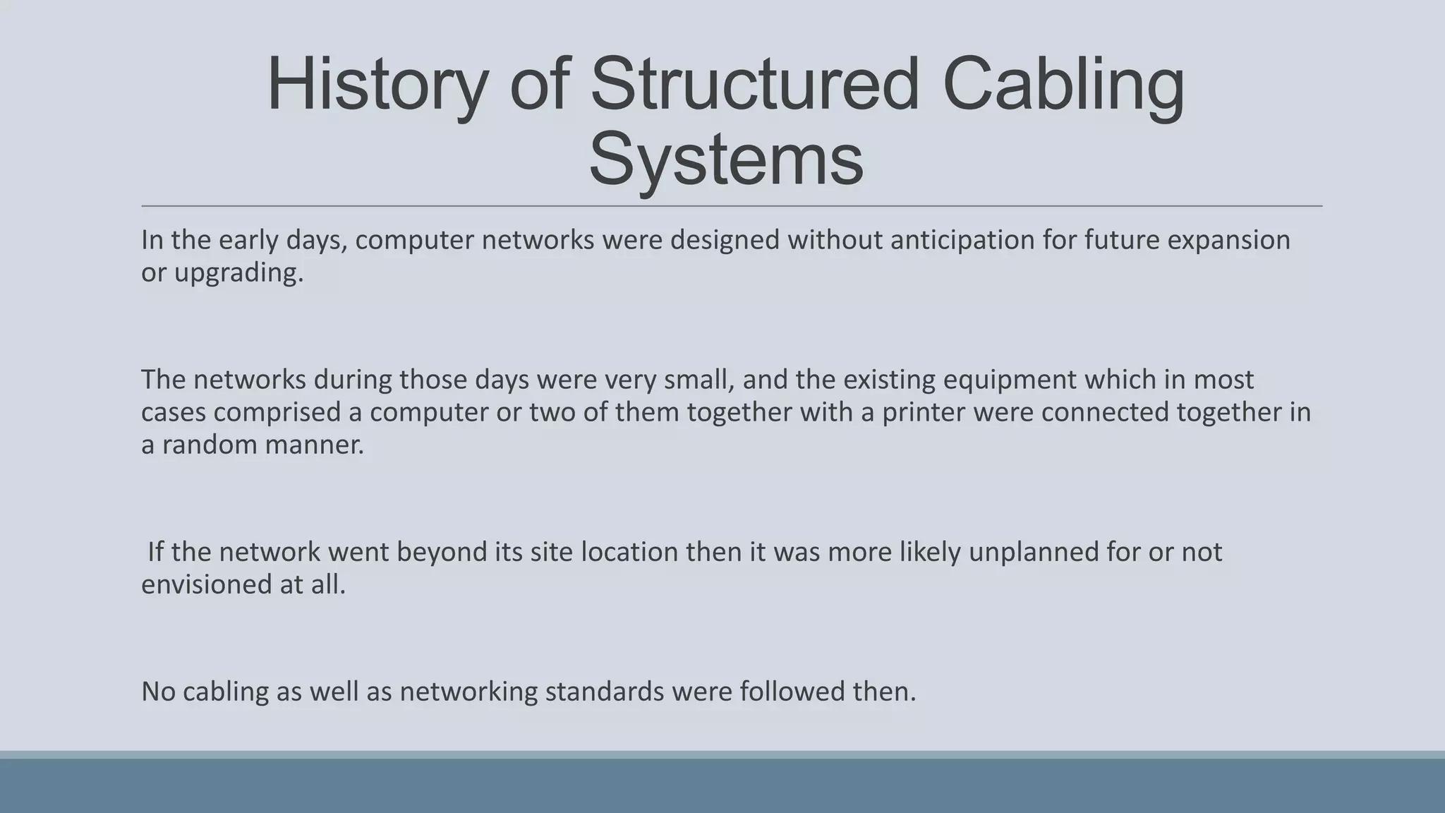 History of structured cabling systems | PPTX