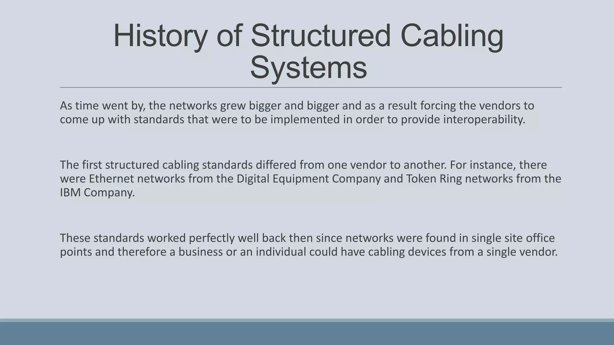 History of structured cabling systems | PPTX