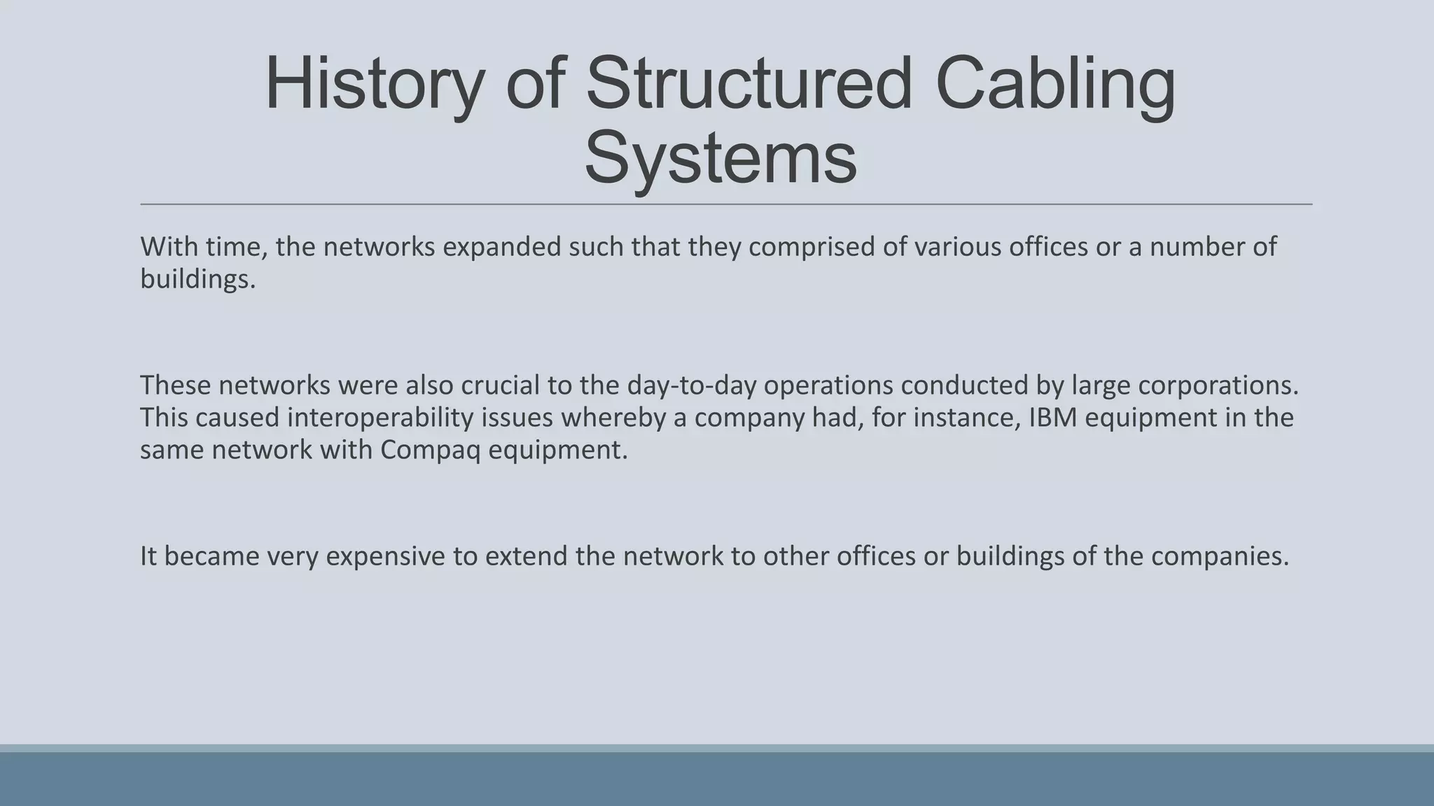 History of structured cabling systems | PPTX