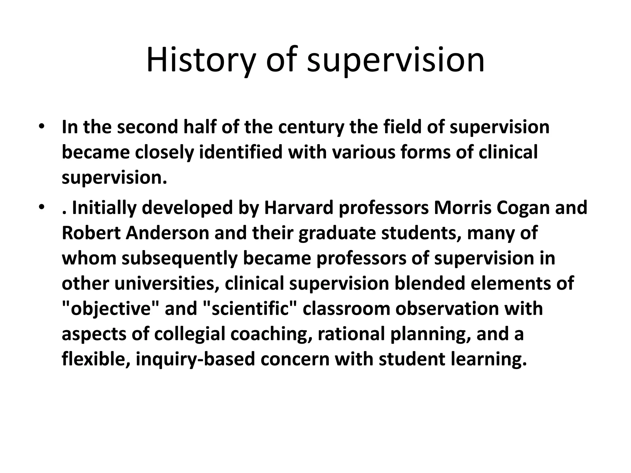 History of supervision | PPTX