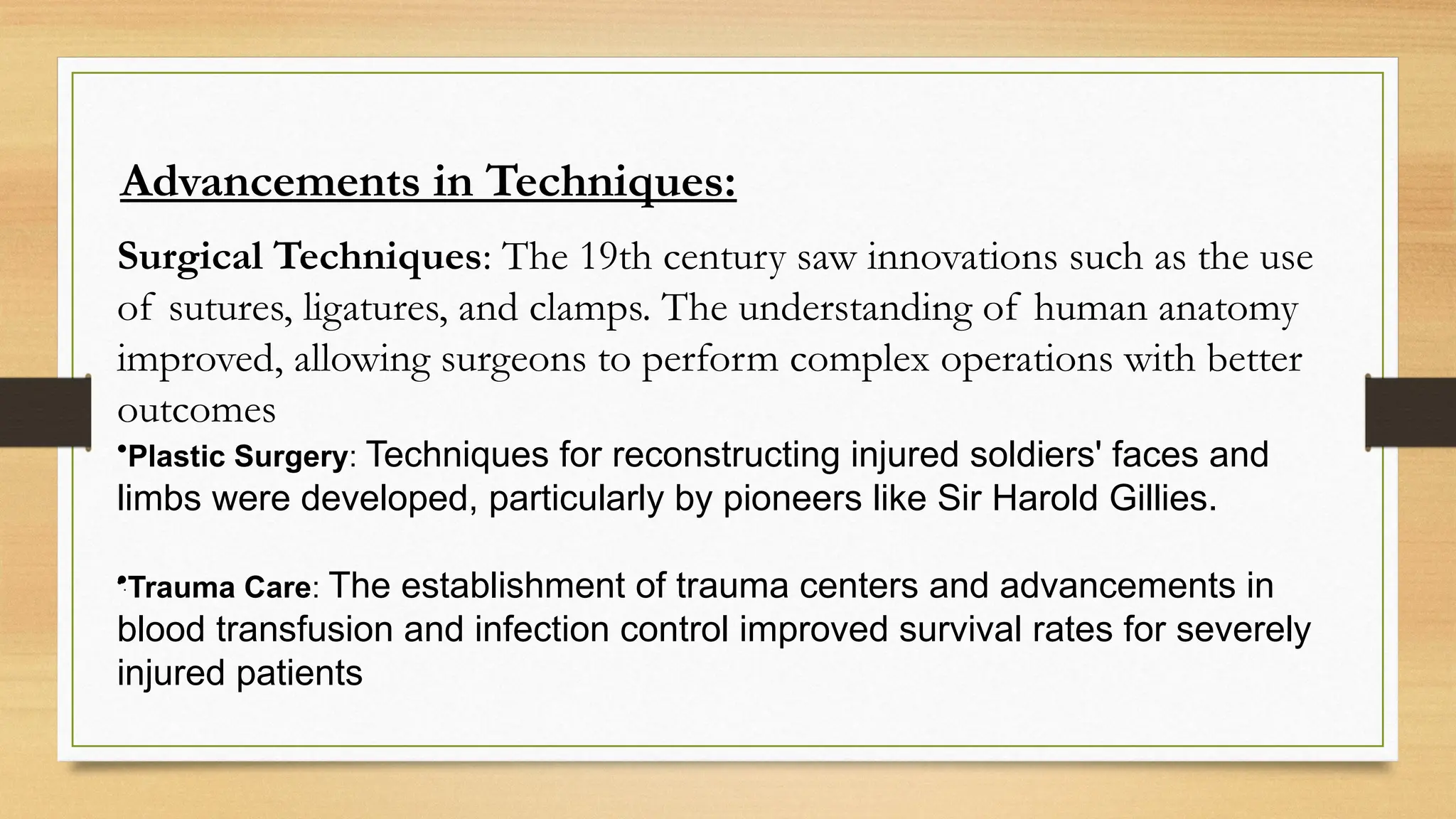 HISTORY OF SURGERY and its advancement in medicine | PPTX