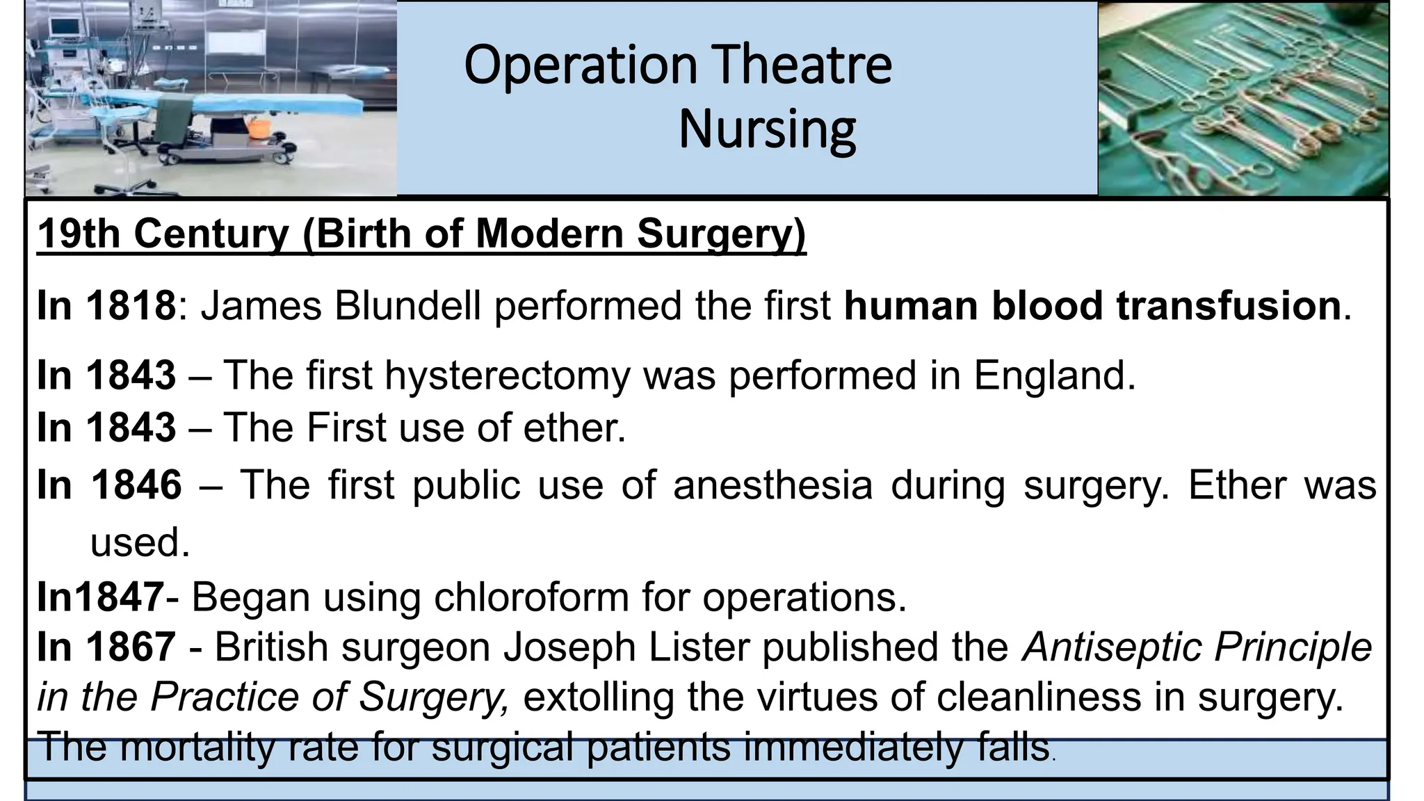 Operation Theatre Nursing -History of Surgery & Anesthesia.pptx