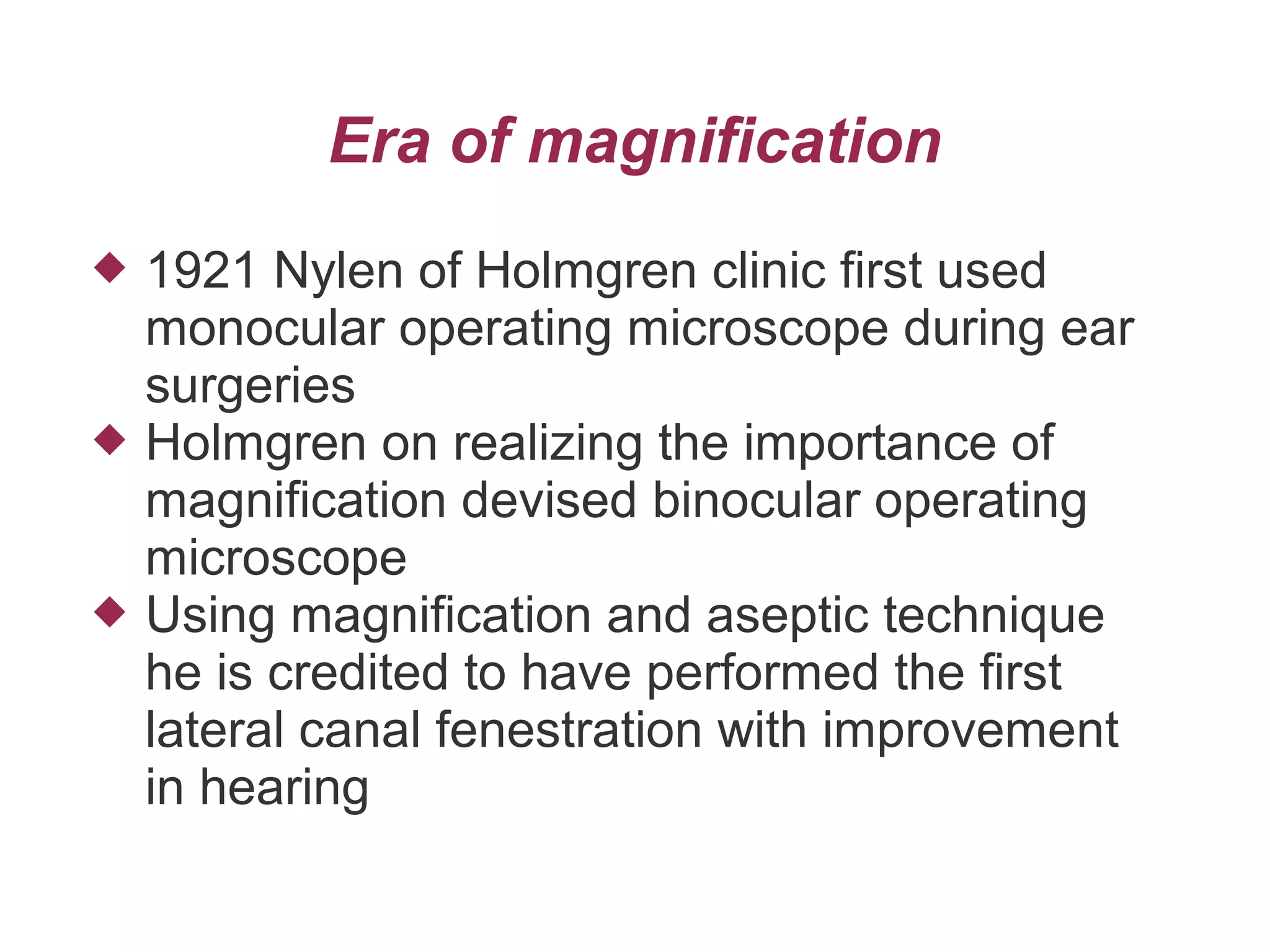 History of surgery to improve hearing | ODP