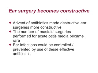 History of surgery to improve hearing | ODP