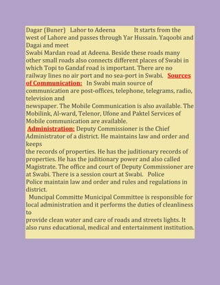 History of swabi | PDF