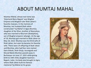 History of taj mahal | PPT