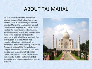 History of taj mahal | PPT