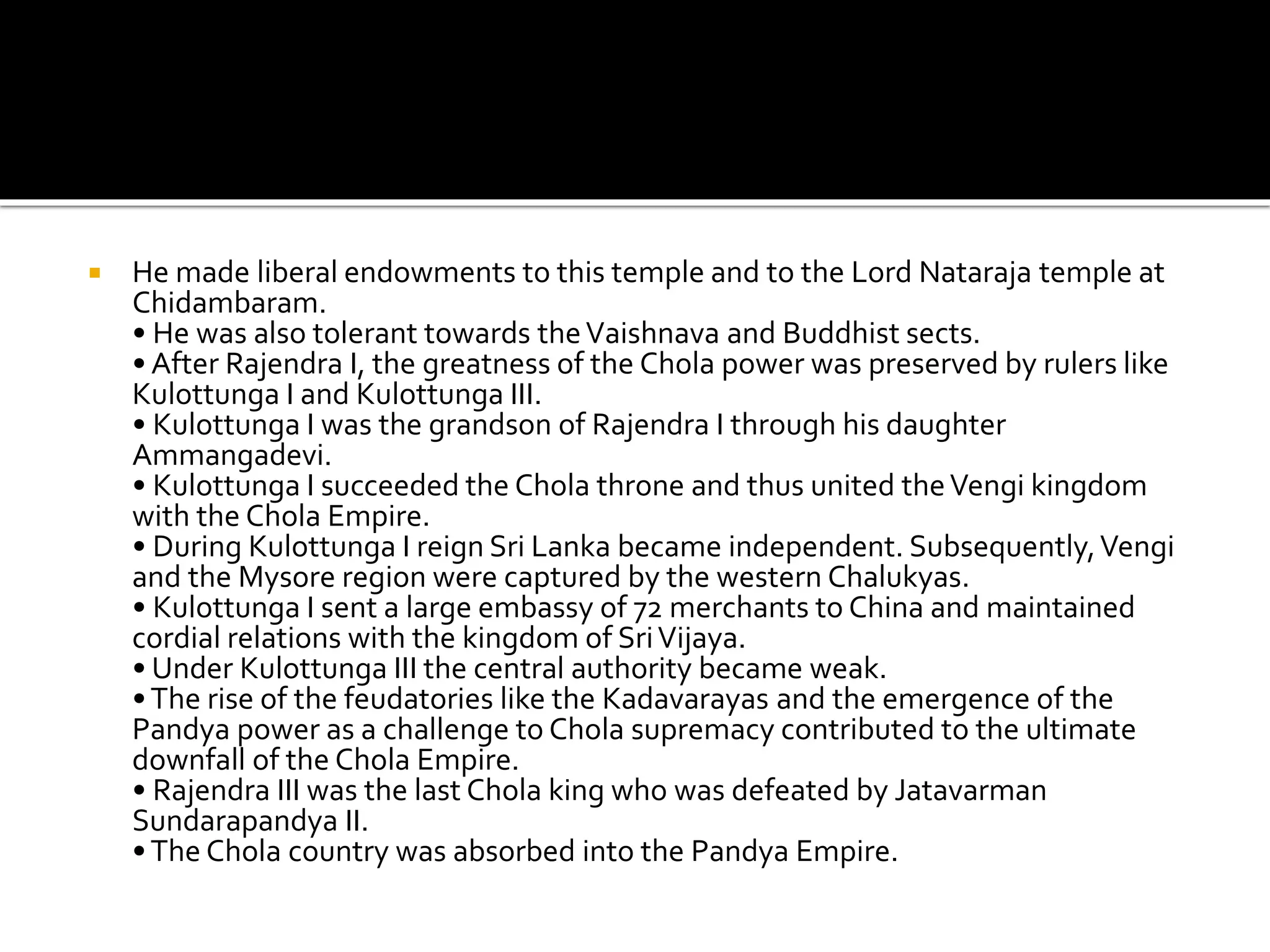 History of Tamil Nadu - Cholas | PPTX