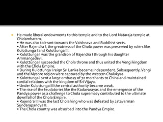 History of Tamil Nadu - Cholas | PPTX