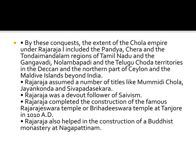 History of Tamil Nadu - Cholas | PPTX