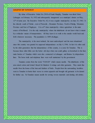 History of Different Barangay of Tanudan | DOCX