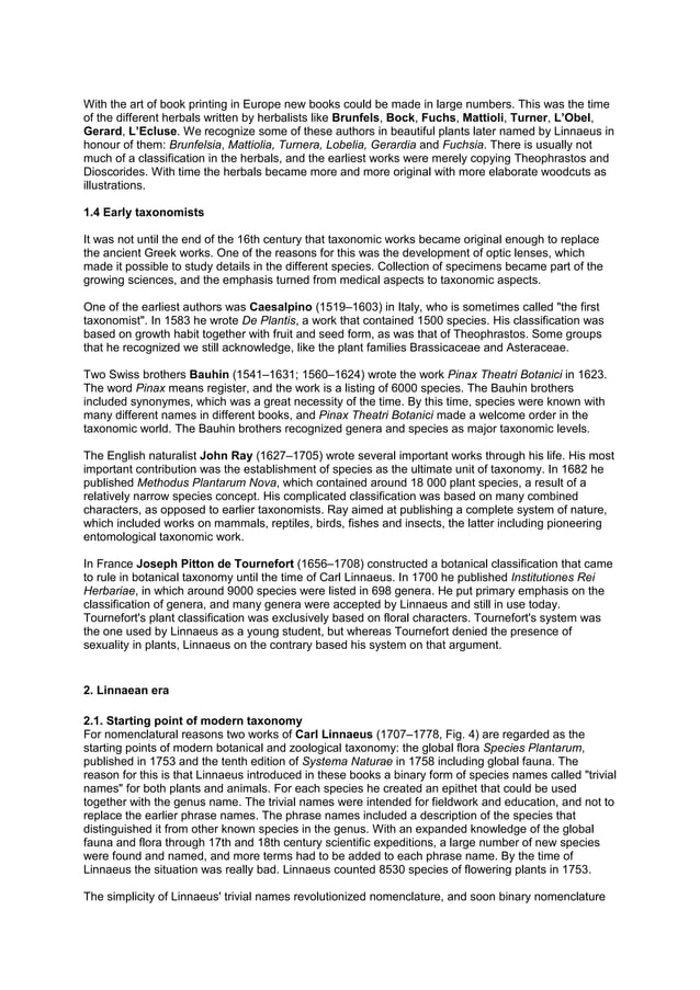 History of taxonomy | PDF | Biological Sciences | Science