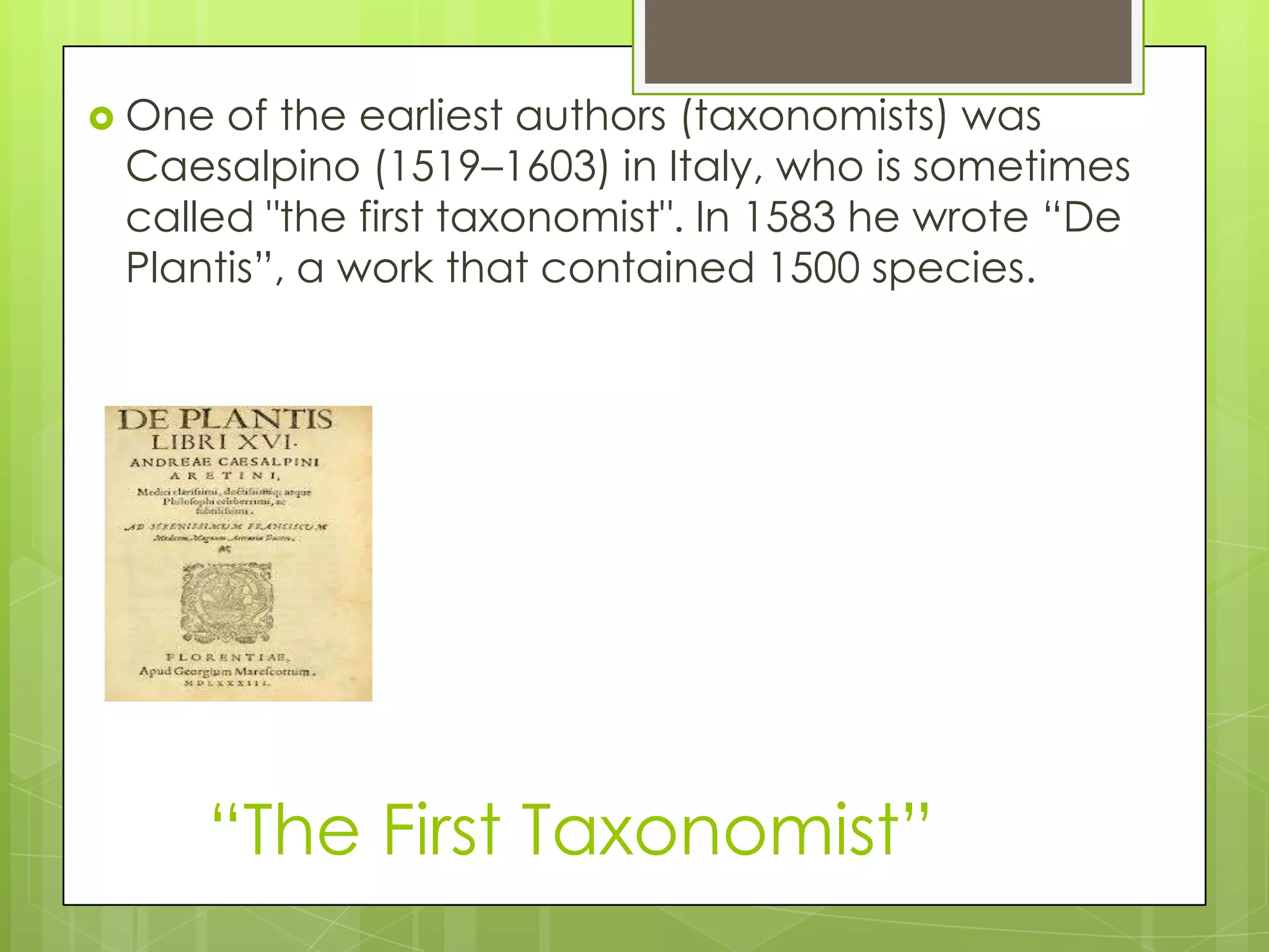 History of taxonomy | PPTX