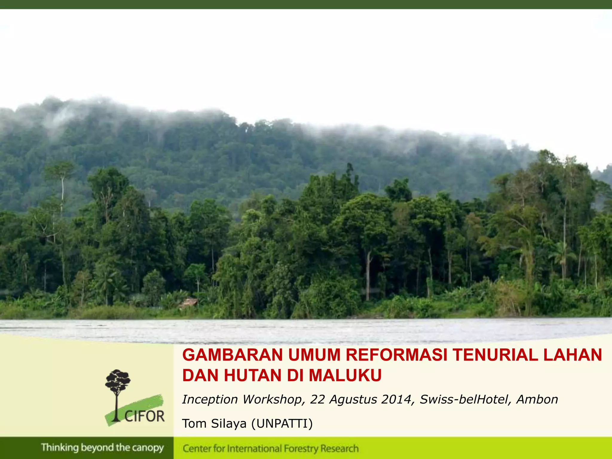 Gambaran Umum Reformasi Tenurial Lahan Dan Hutan Di Maluku | PPTX