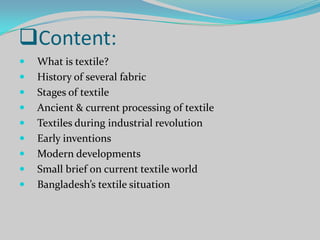 History of textile | PPTX