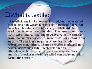 History of textile | PPTX