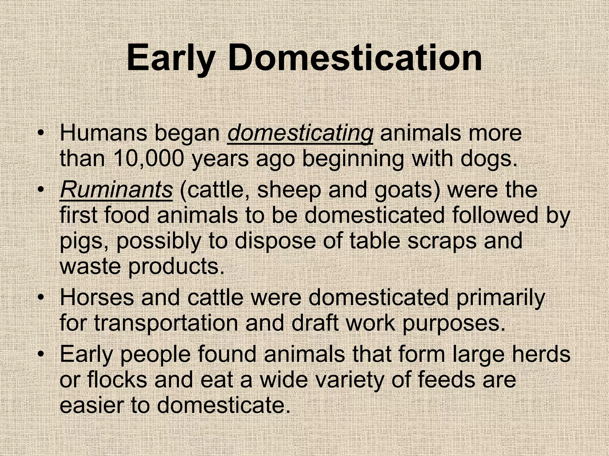 History of the animal science industry | PDF