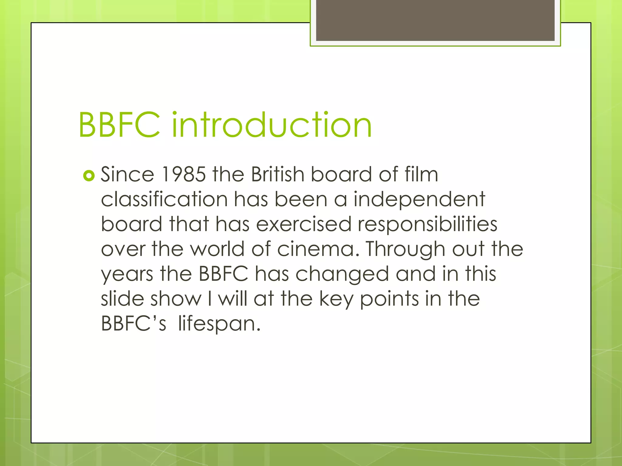 History of the bbfc | PPT