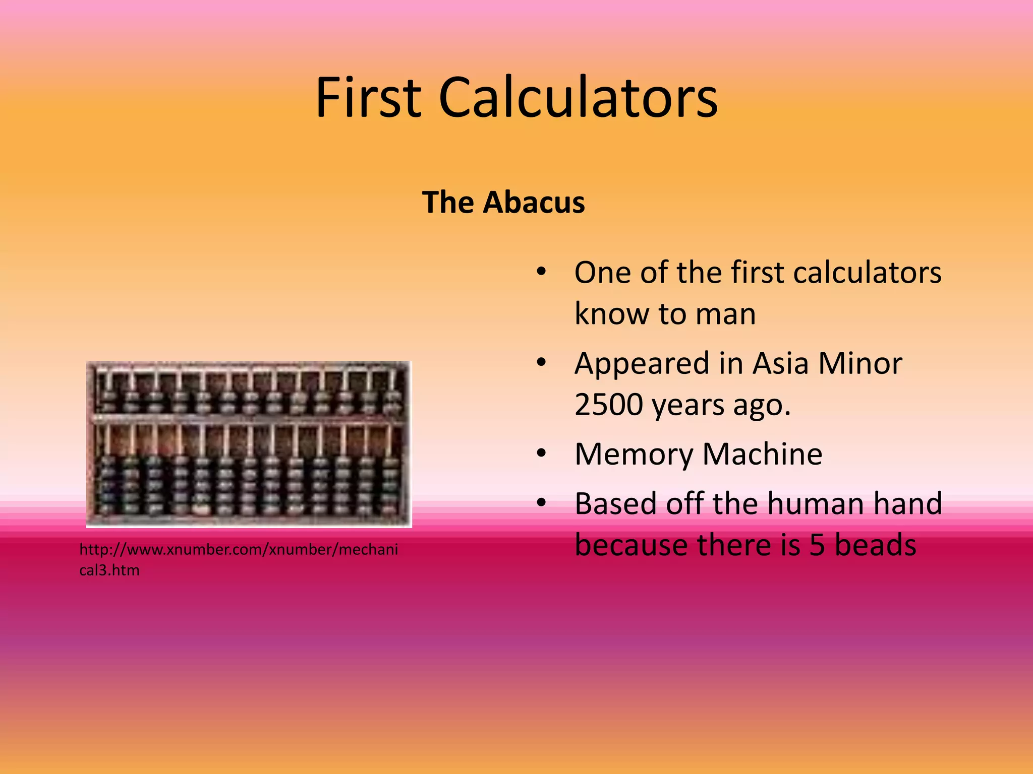 History of the Calculator | PPTX