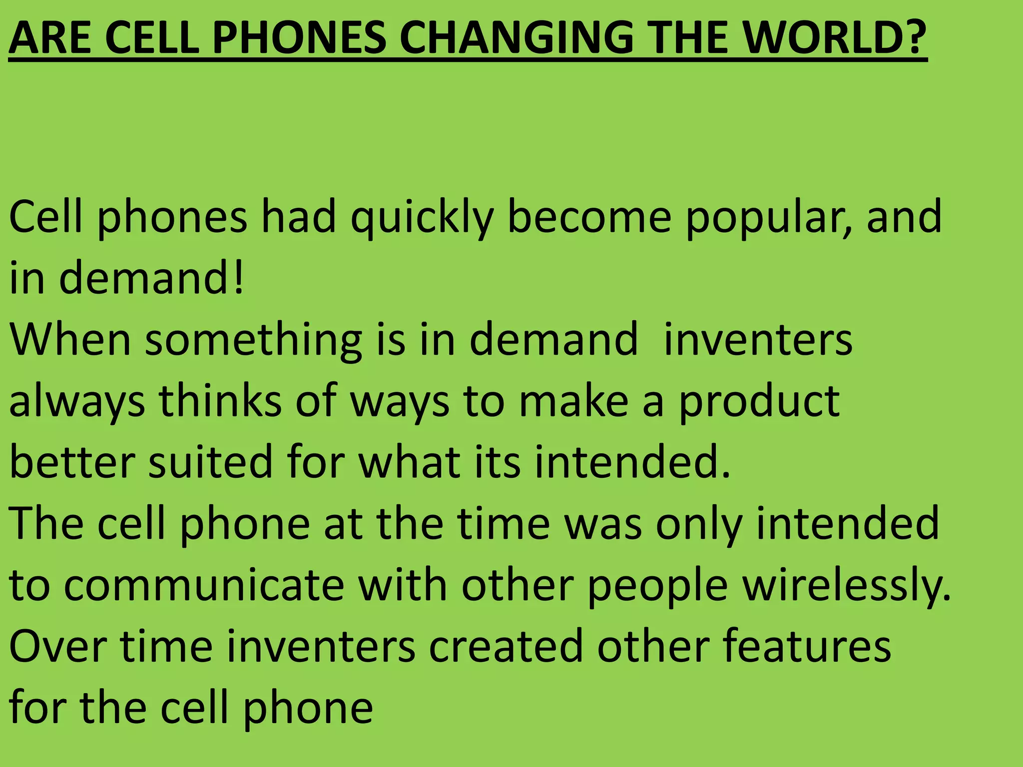 Historyofthecellphone 101216214850-phpapp02 | PPT
