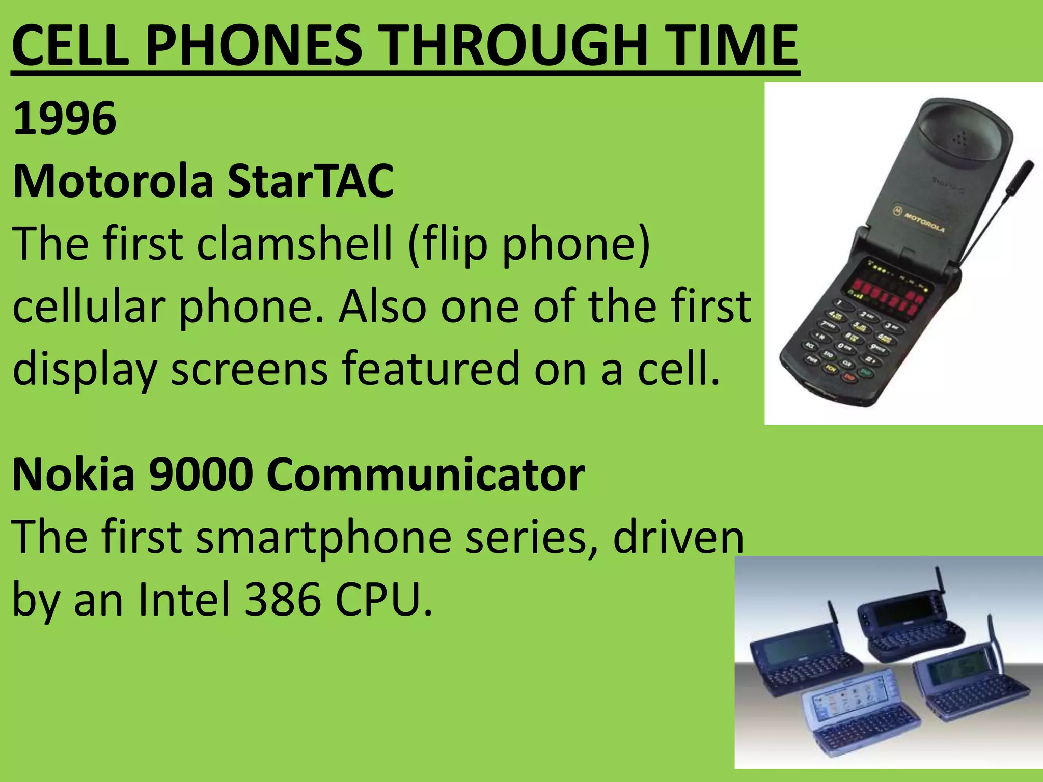History of the cell phone | PPTX | Smartphones | Consumer Electronics