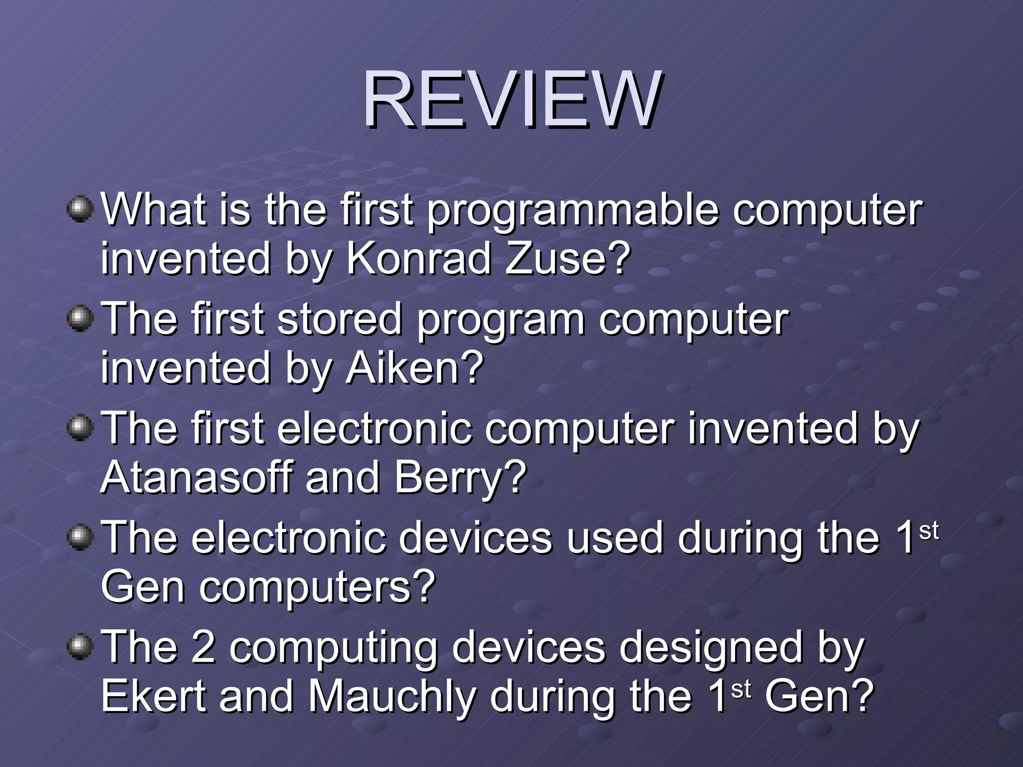 History of the computer elec. age (2nd gen.) | PPT