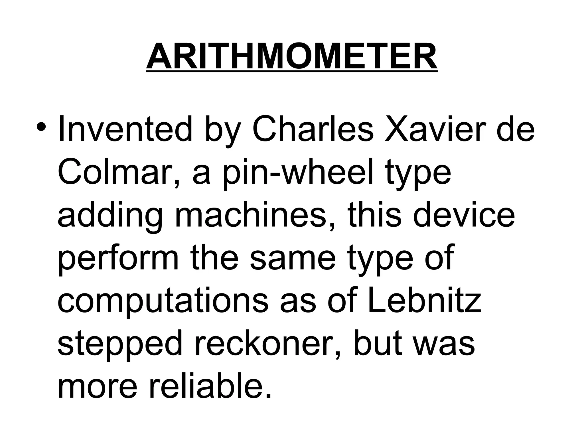 History of the computer (mechanical age) | PPT