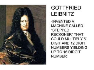 History of the computer (mechanical age) | PPT