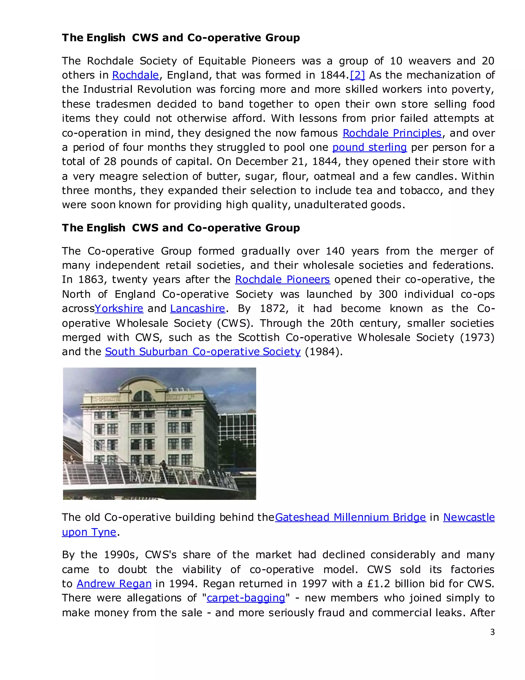 History of the cooperative movement | DOCX