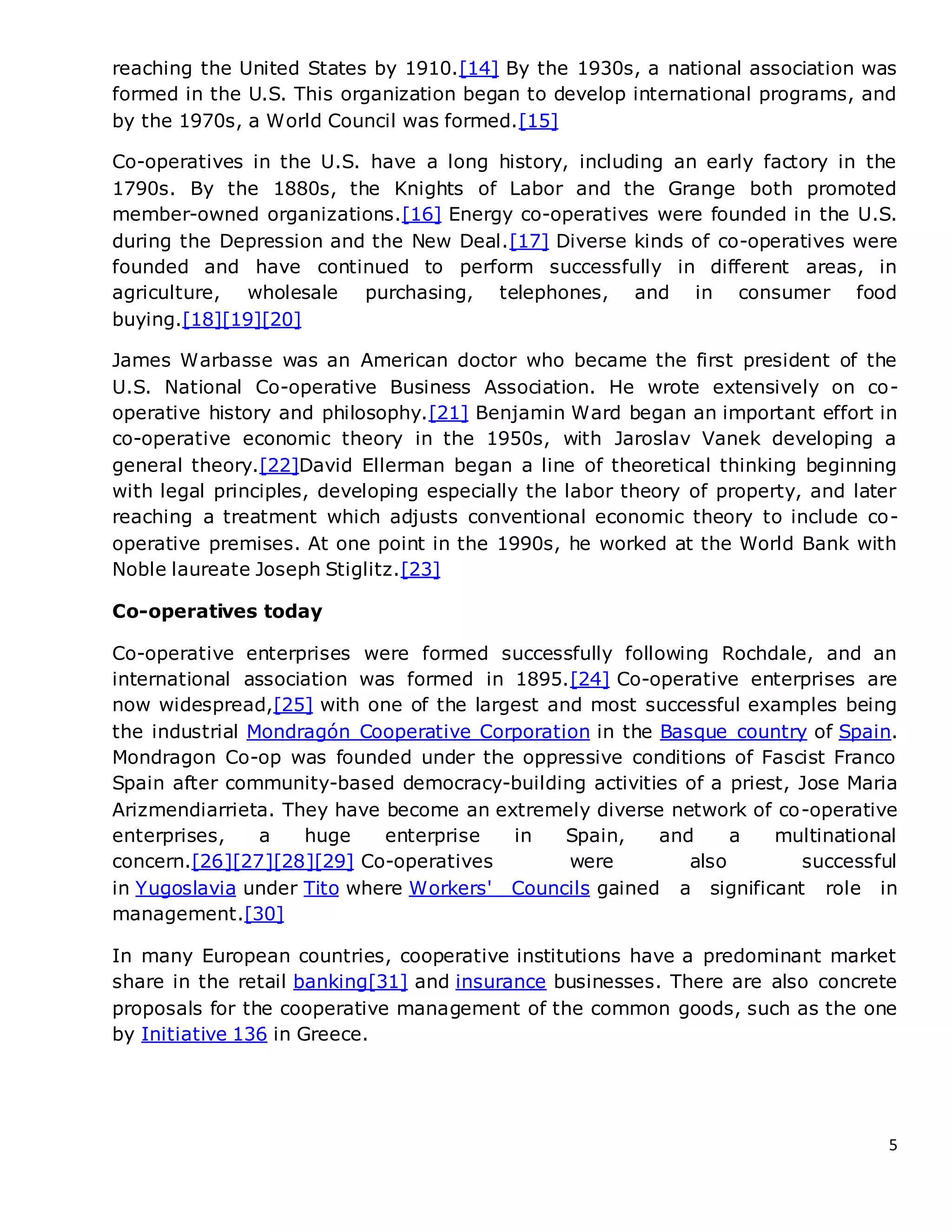 History of the cooperative movement | DOCX