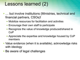 History of the CoPs - Isidore Sieleunou | PPT