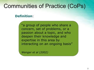 History of the CoPs - Isidore Sieleunou | PPT